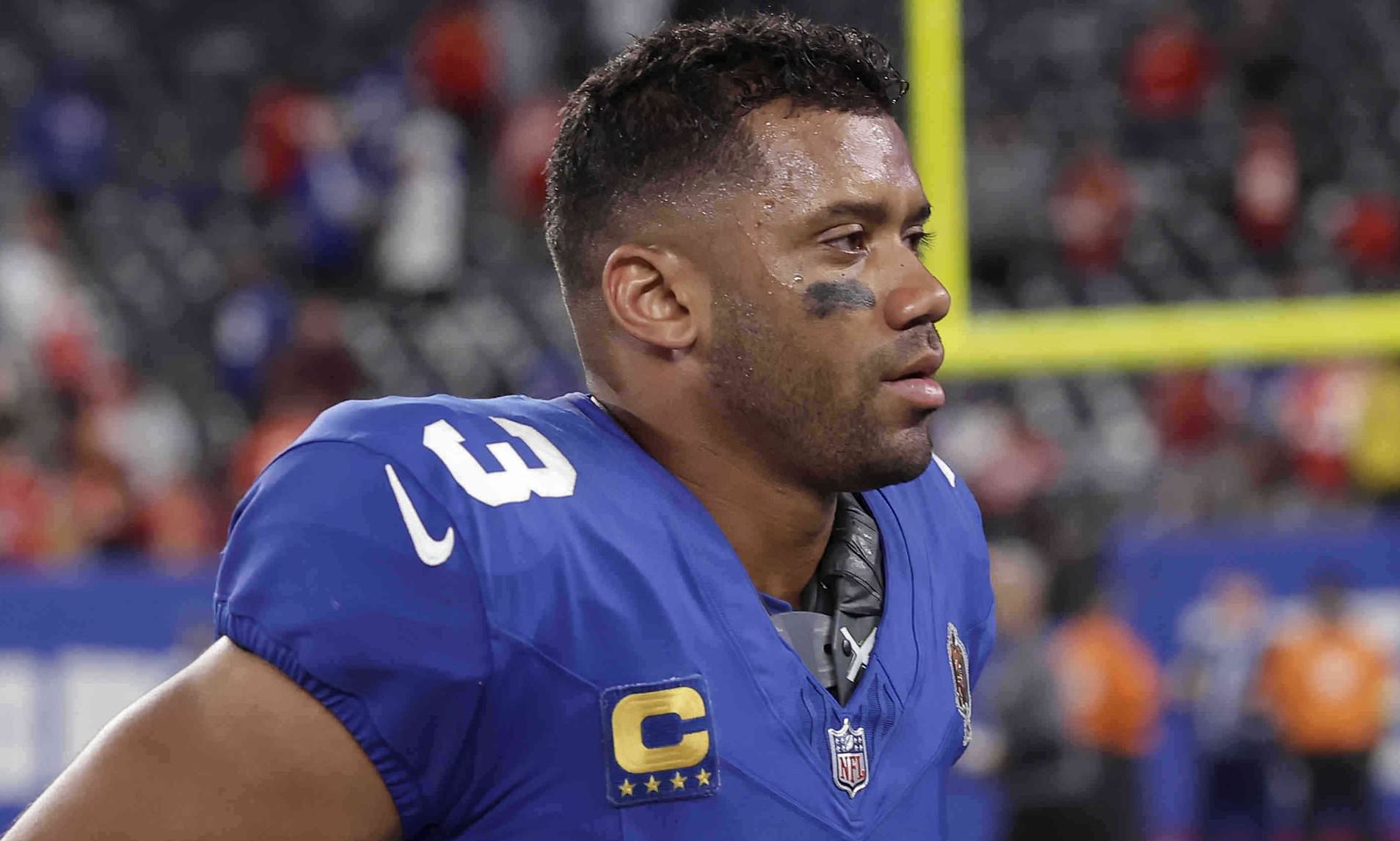 Russell Wilson is BENCHED by the Giants with rookie Jaxson Dart to ...
