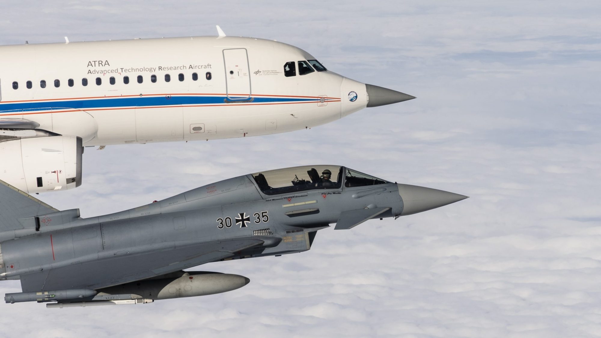 Airbus A320 ATRA Flies in IOC Configuration Ahead of Eurofighter's AESA ...
