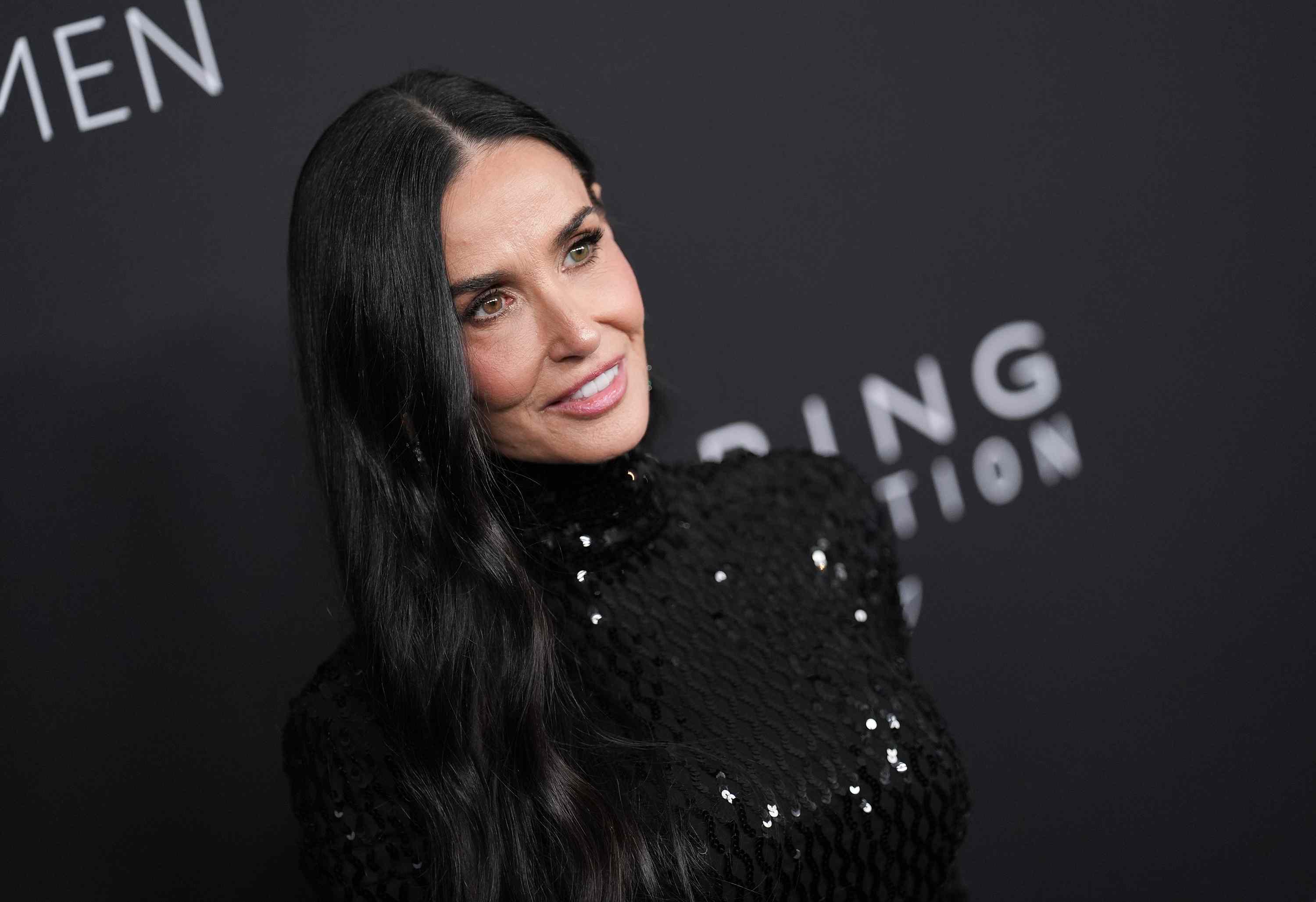 Demi Moore's Sequined Floral Gucci Gown Is Literally Dripping in Gold Beads