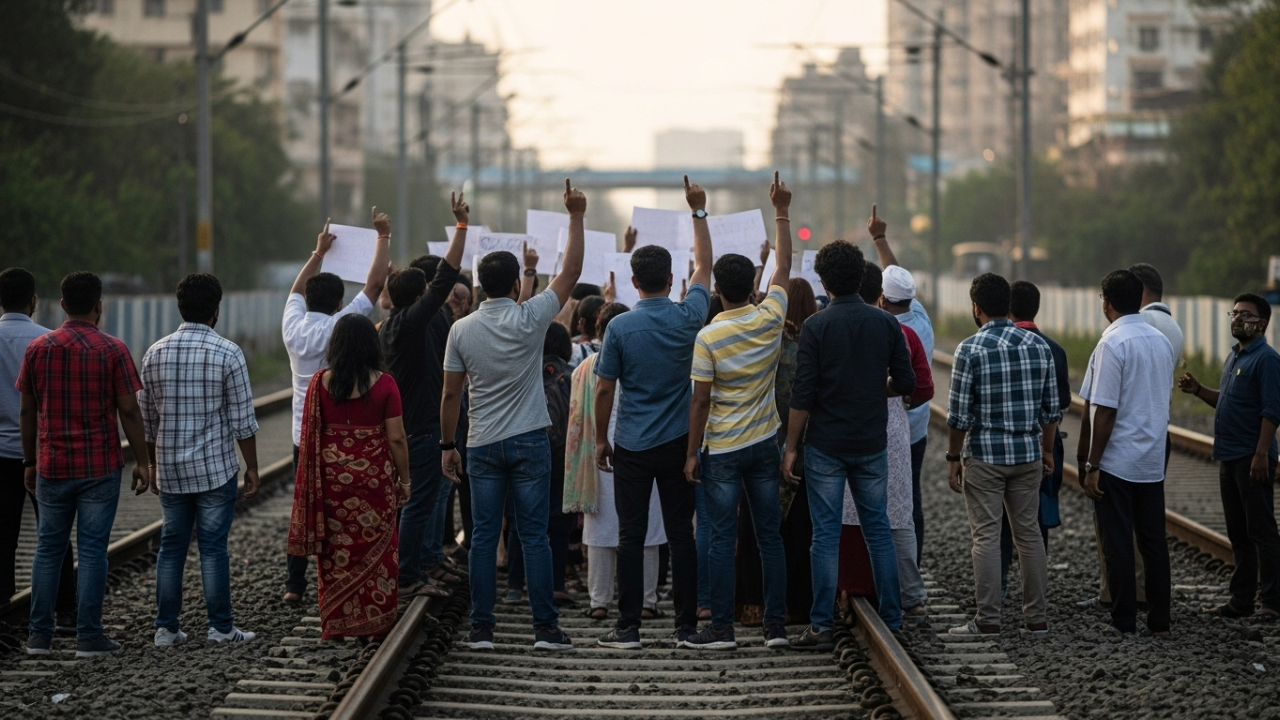 Mumbai Local Train Halted: Slum Dwellers Protest on Track near Wadala ...