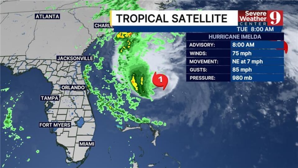 Imelda becomes a hurricane off Florida’s coast
