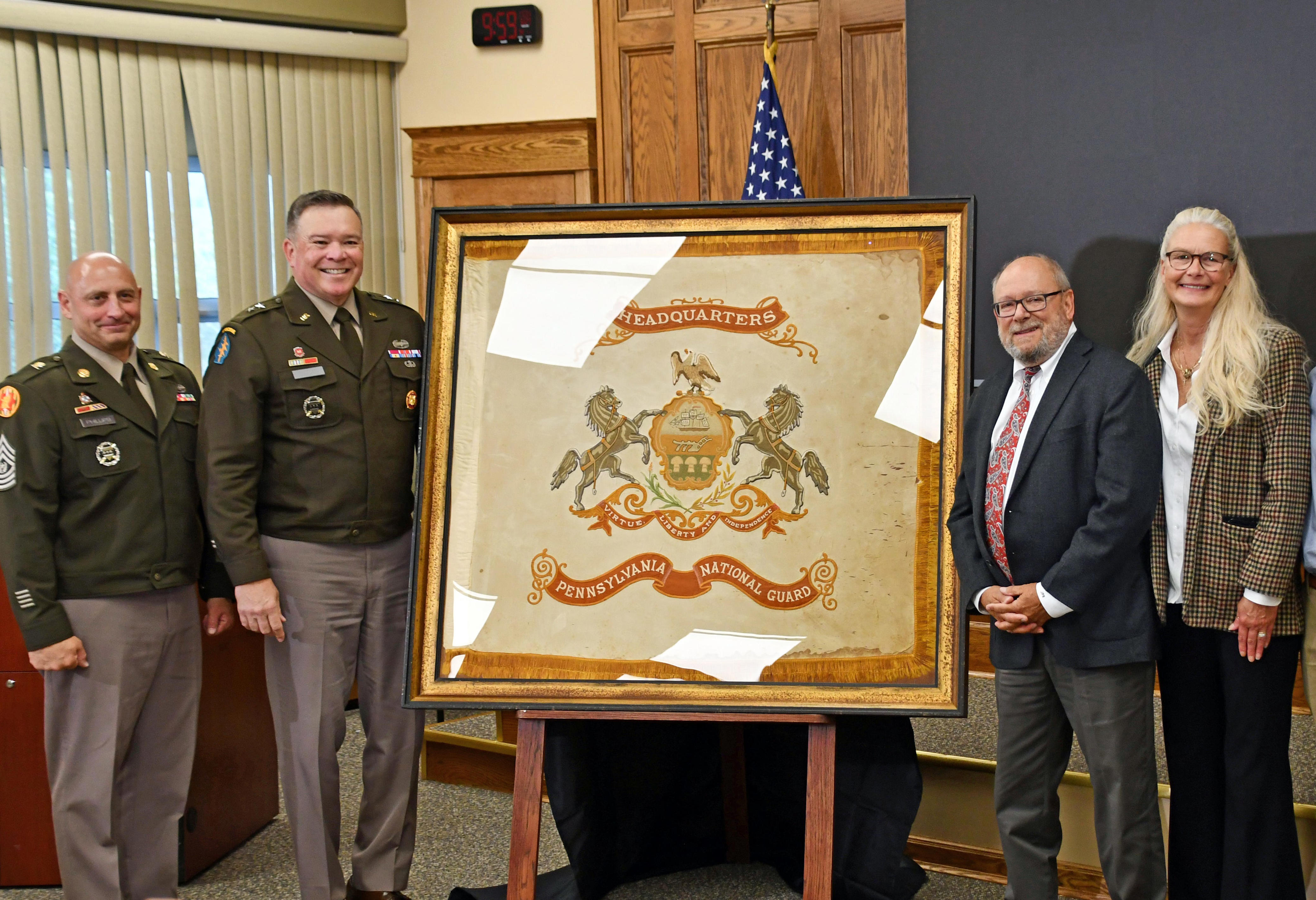 'Colors of a unit': Historic 1920s National Guard flag returned to Fort ...