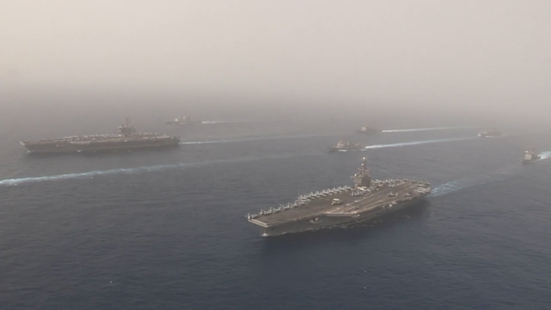 US Navy Aircraft Carriers in Formation