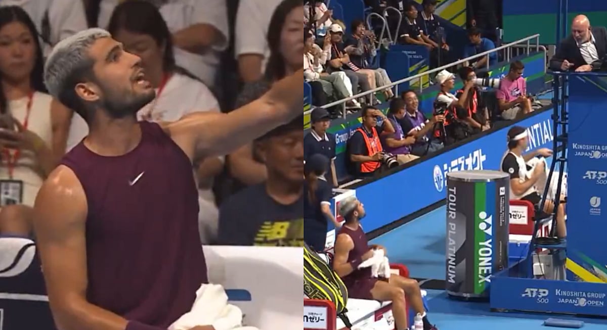 Japan Open 2025: Carlos Alcaraz Angry With Umpire's Decision, Animated ...