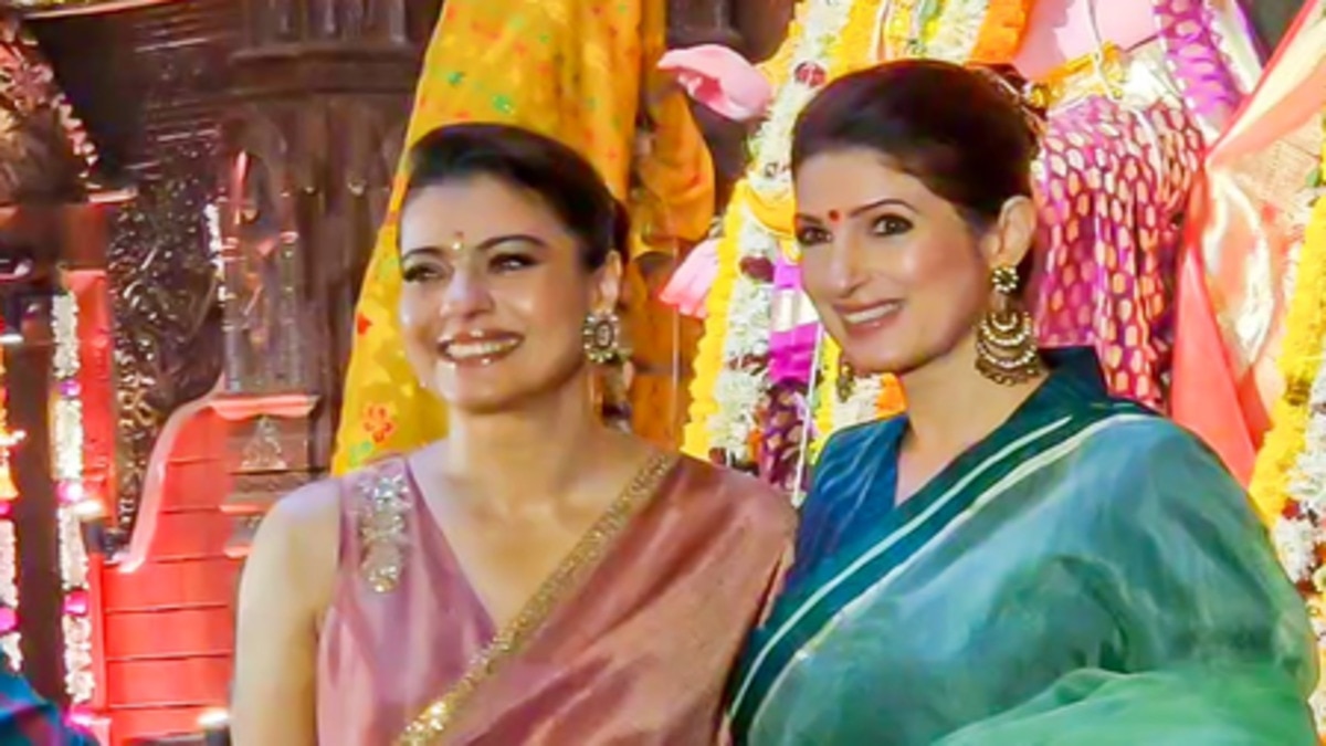 Twinkle Khanna Joins Kajol For Festive Clicks During Durga Puja ...