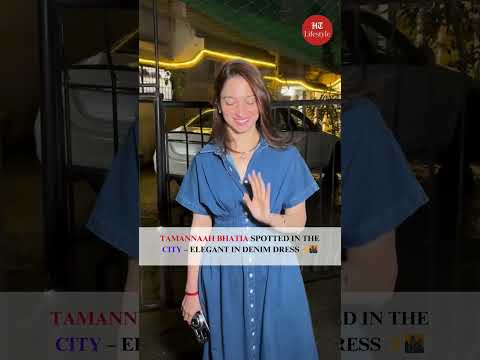 Tamannaah Bhatia spotted in the city elegant in denim dress