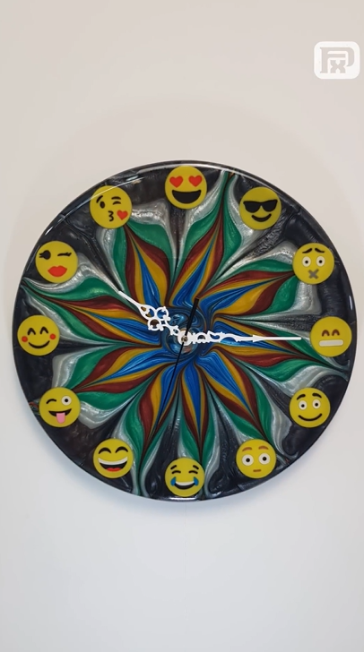 Handmade Resin Emoji Clock – Emotion Flow