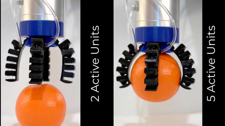 Fidget-controlled robots show the power of metastability