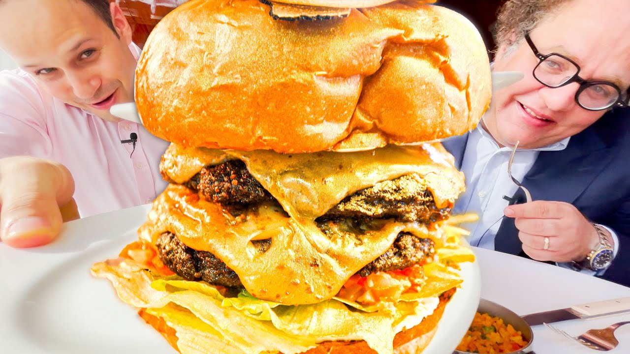 Golden billionaire burger at Burj Khalifa 123rd floor