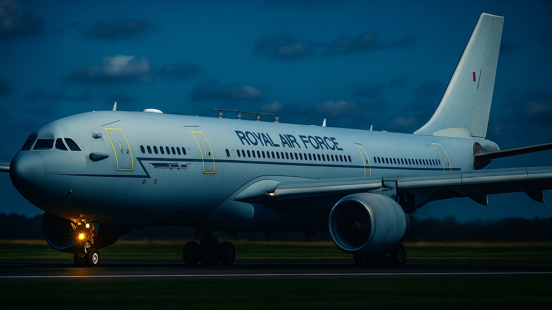 Close-Up Footage of RAF Airbus Voyager in Action