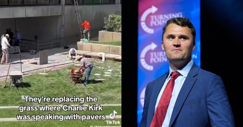 Was the Charlie Kirk crime scene erased? Viral video of shooting site ...