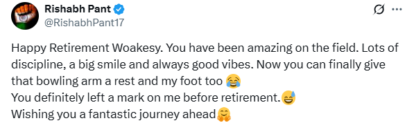 Rishabh Pant's cheeky retirement wish for Chris Woakes: Definitely left ...