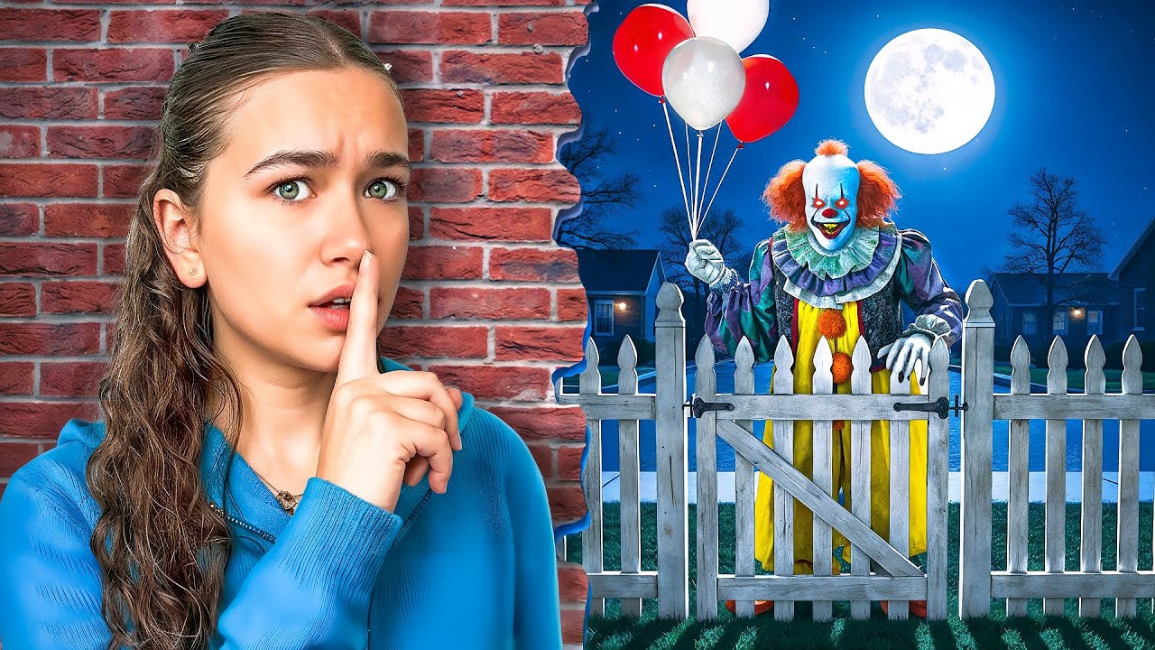 Creepy clown crashes our hide and seek game!