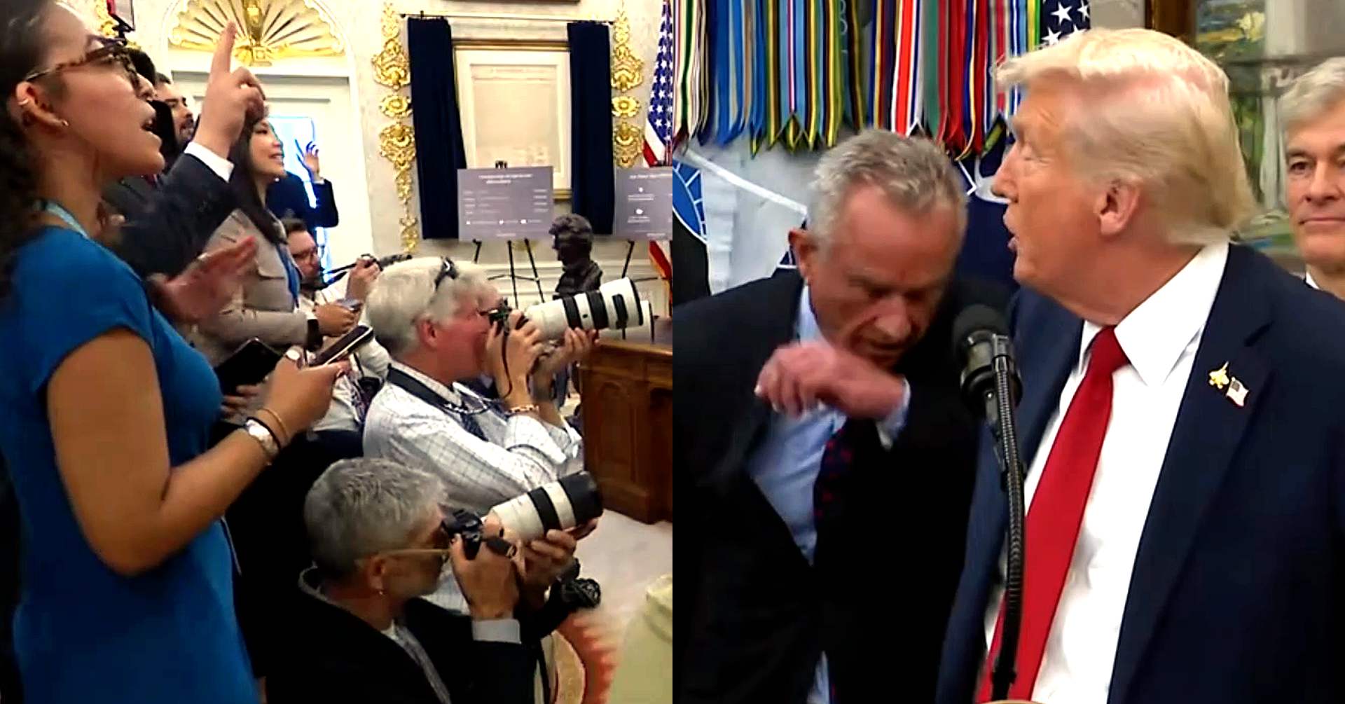 Trump Draws Laughs When RFK Coughs On Him At Oval Office Event: ‘Hope I ...
