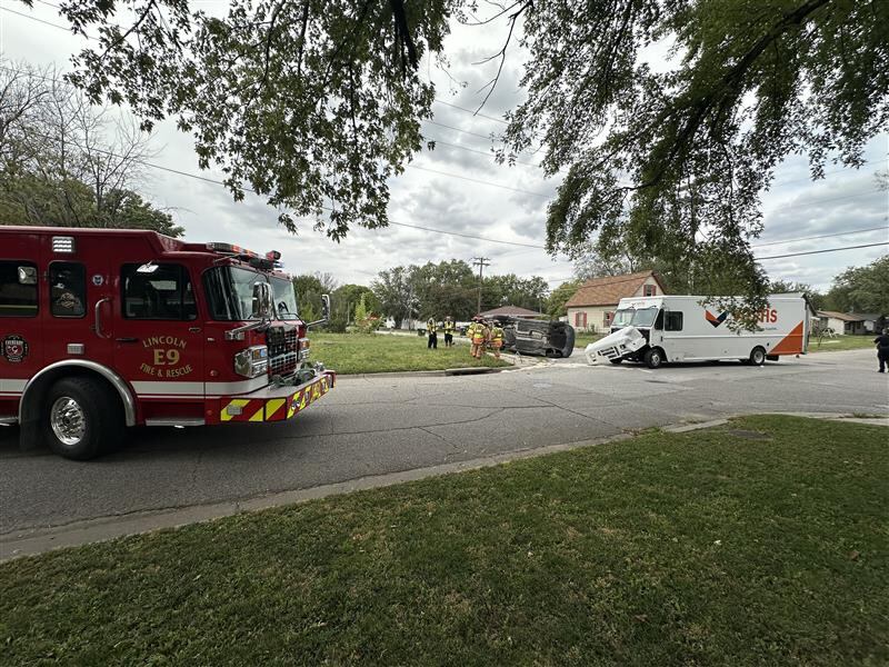 Police respond to rollover crash in north Lincoln neighborhood