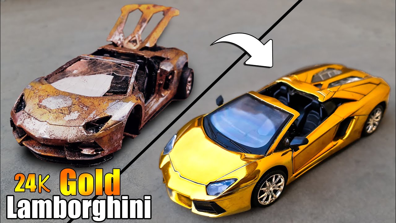 Restoration Lamborghini Aventador to 24k gold