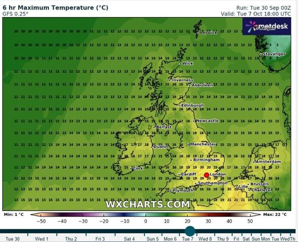 UK weather maps show exact date temps soar to 20C in October - hottest ...