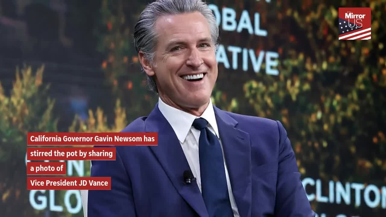 Gavin Newsom Highlights JD Vance Photo Amid Super Bowl Debate