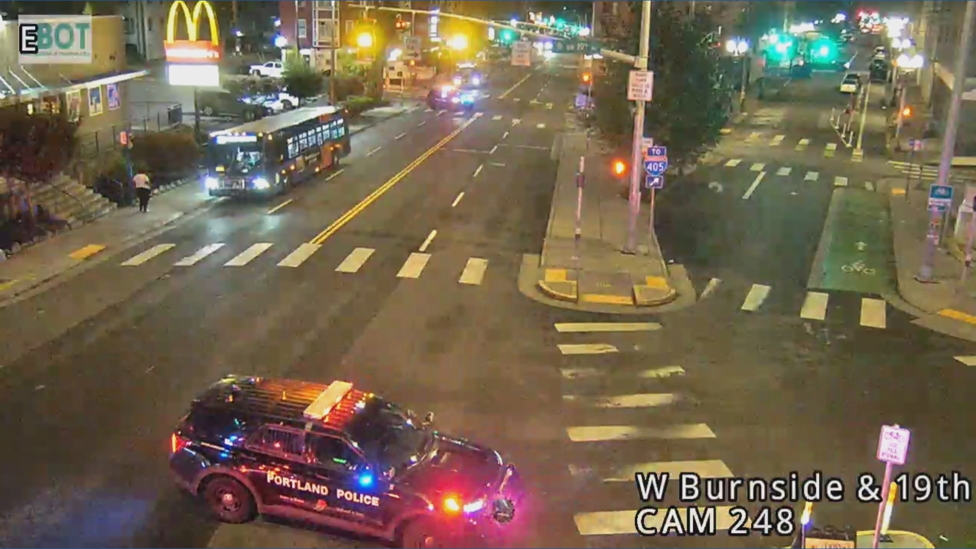 W Burnside Street closed at NW 19th Avenue