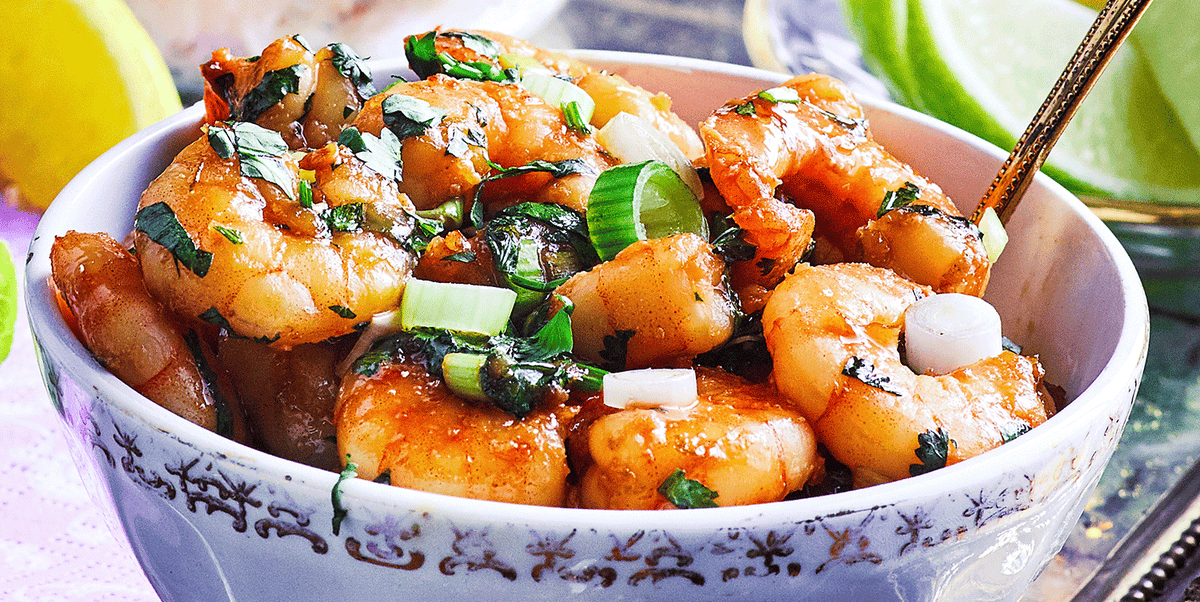 This sticky teriyaki prawn recipe is ready in just 15min
