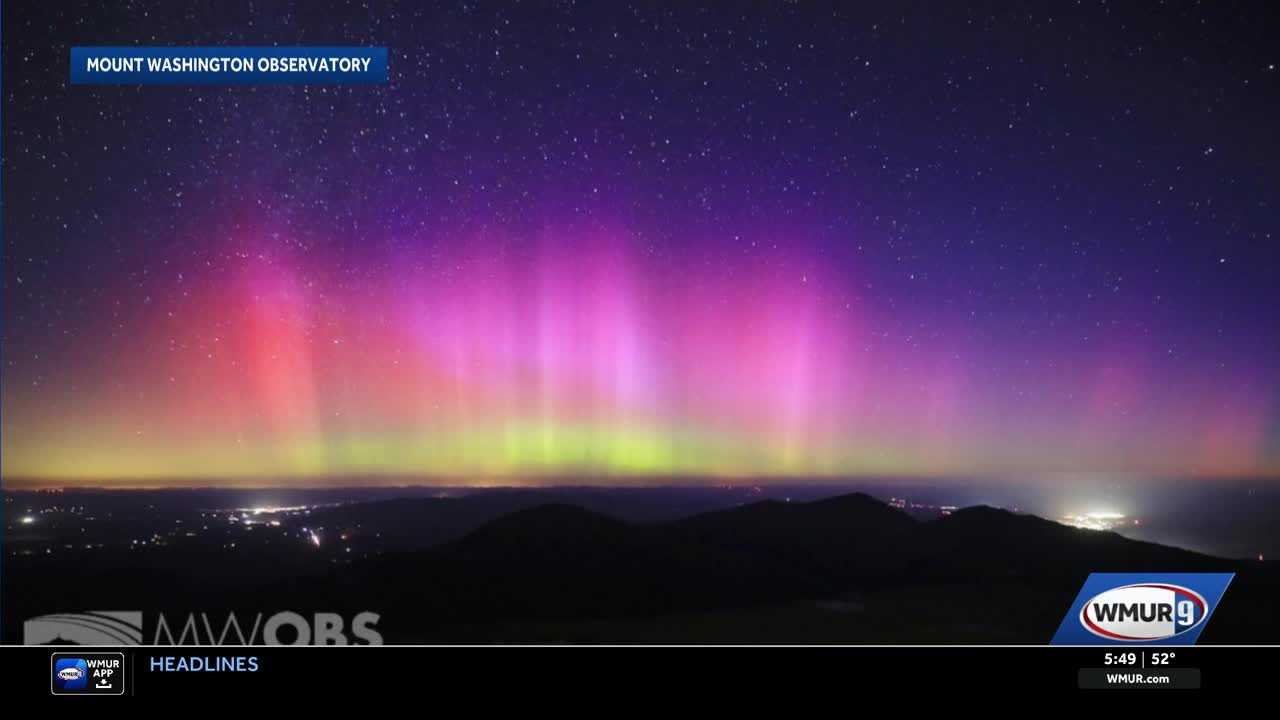 Northern lights seen from Mount Washington Observatory