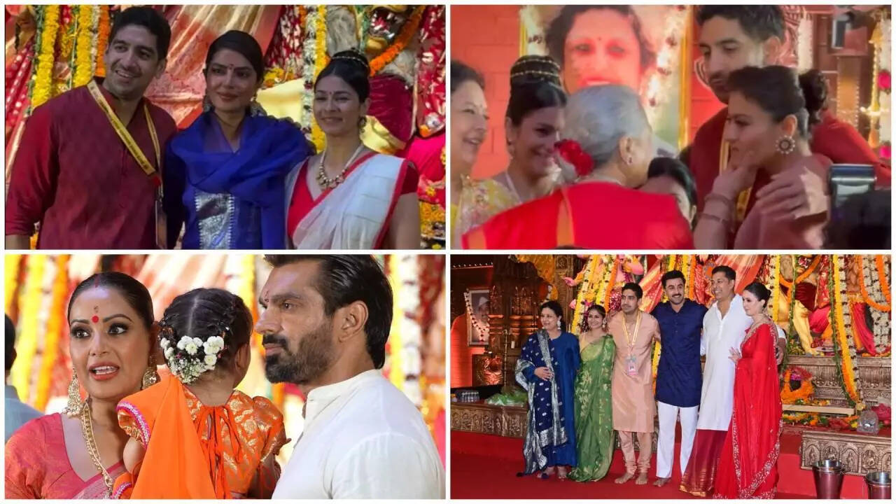 Priyanka Chopra visits Rani Mukerji-Kajol family’s Durga Puja pandal in ...