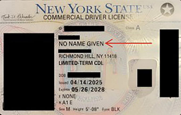New York issued driver’s license to migrant — but didn’t require first name