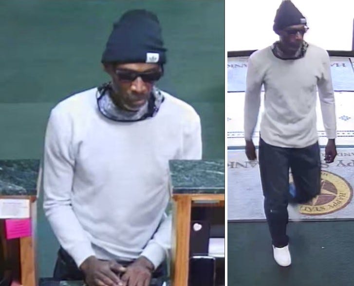 Police share images, seek suspect after robbery at central Lubbock bank