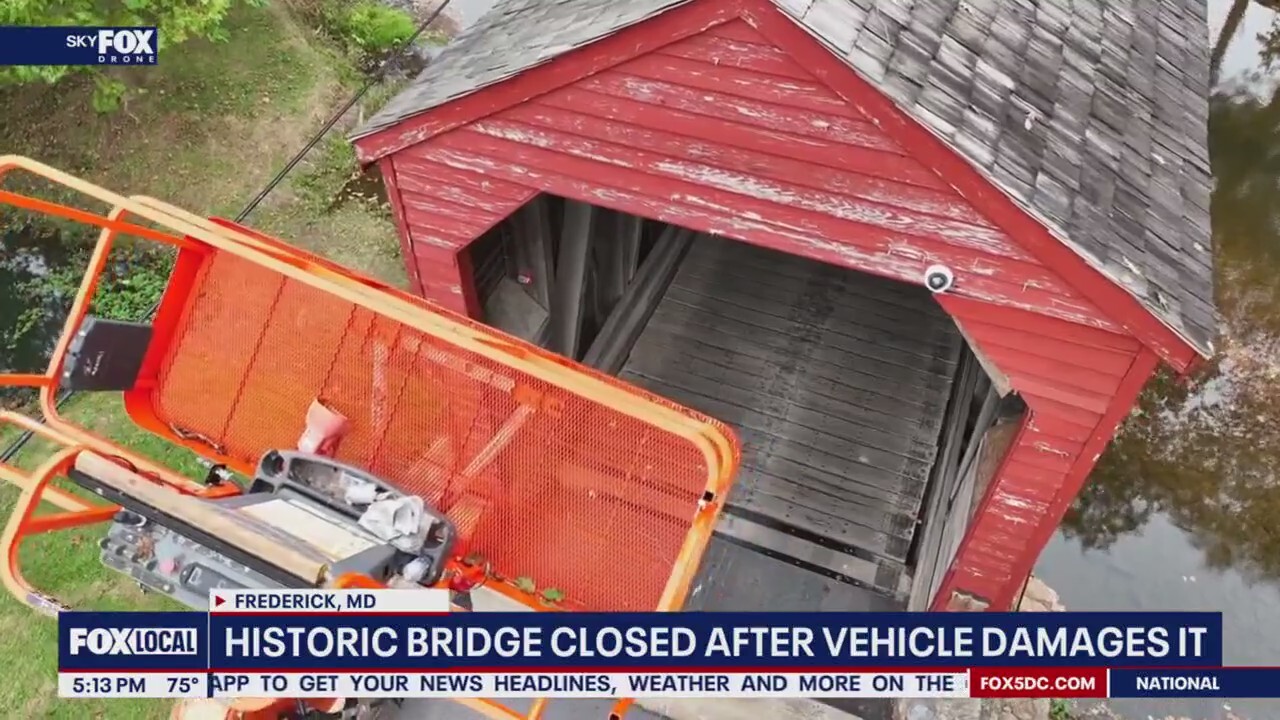 Historic covered bridge closed after vehicle damage