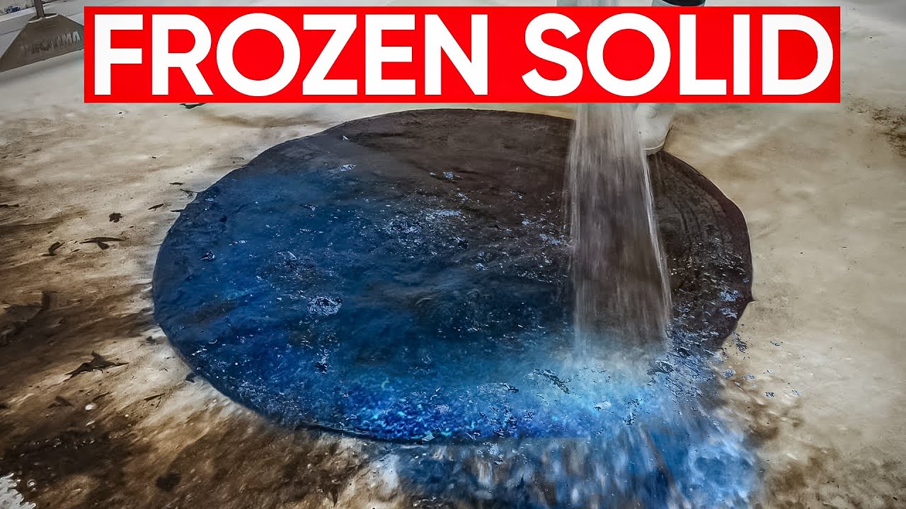 I froze a rug solid—watch it melt away! 🧼