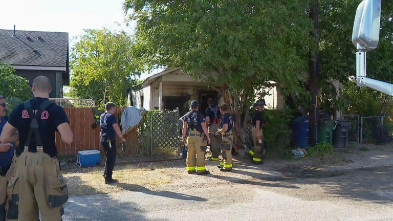 Crews quickly knock down massive fire after small house erupts in flames