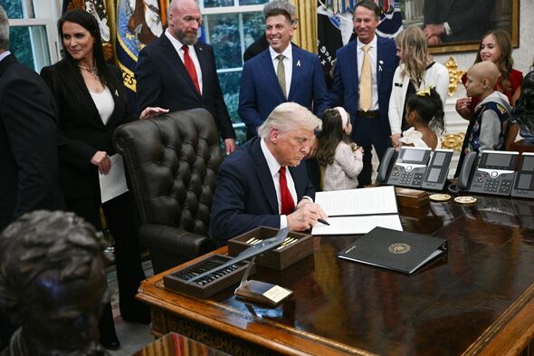 Trump shares rare heartwarming moment with childhood cancer survivors