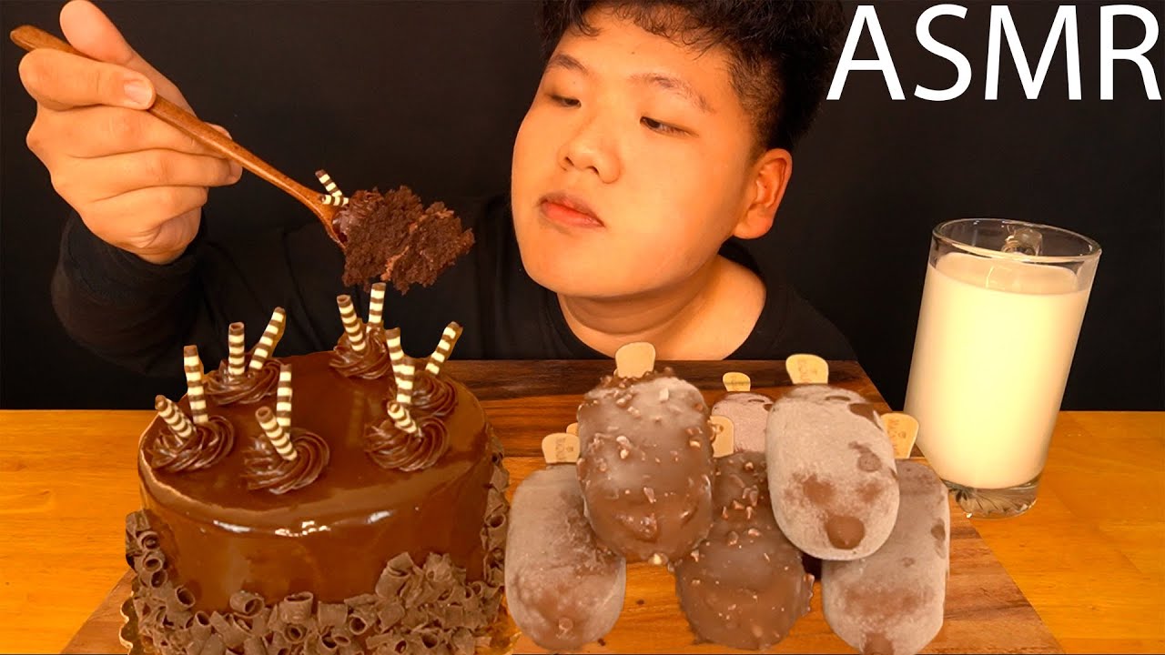 ASMR Chocolate Cake & Magnum Ice Cream Bars Collab With Cella ASMR ...