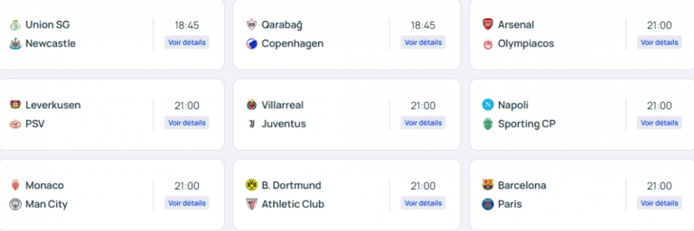 Champions League – Results from Tuesday’s matches
