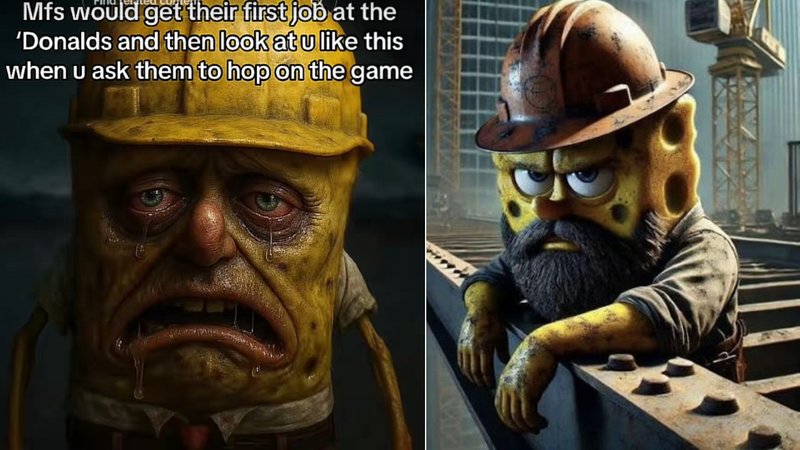 What Is The 'Blue Collar SpongeBob' Meme? The AI 'Blue Collar Anthem ...