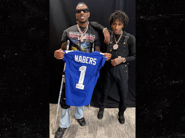Giants' Malik Nabers Hits NBA YoungBoy Concert on Crutches After ACL Tear