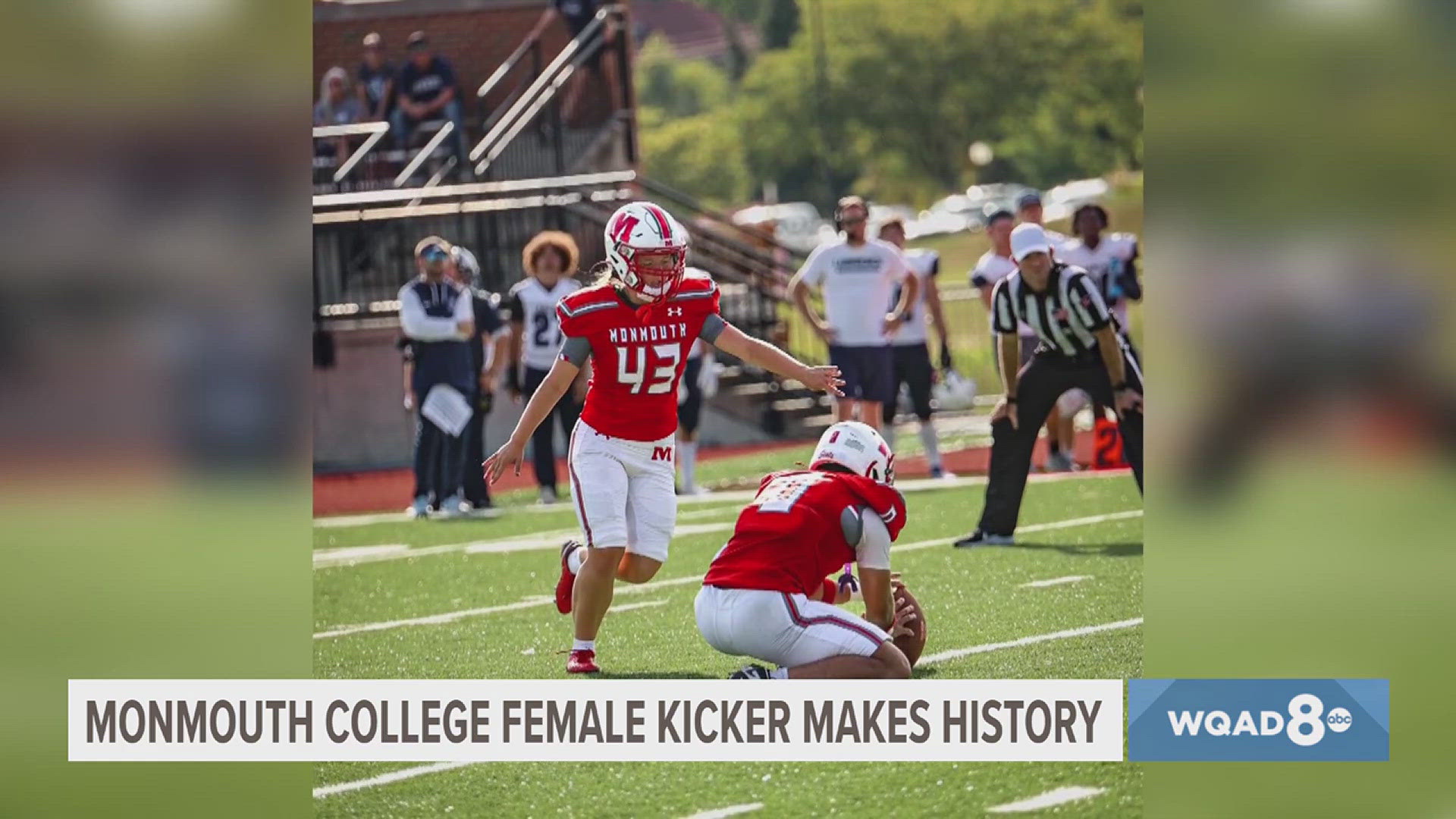 Monmouth kicker becomes first woman to kick a field goal in the college ...