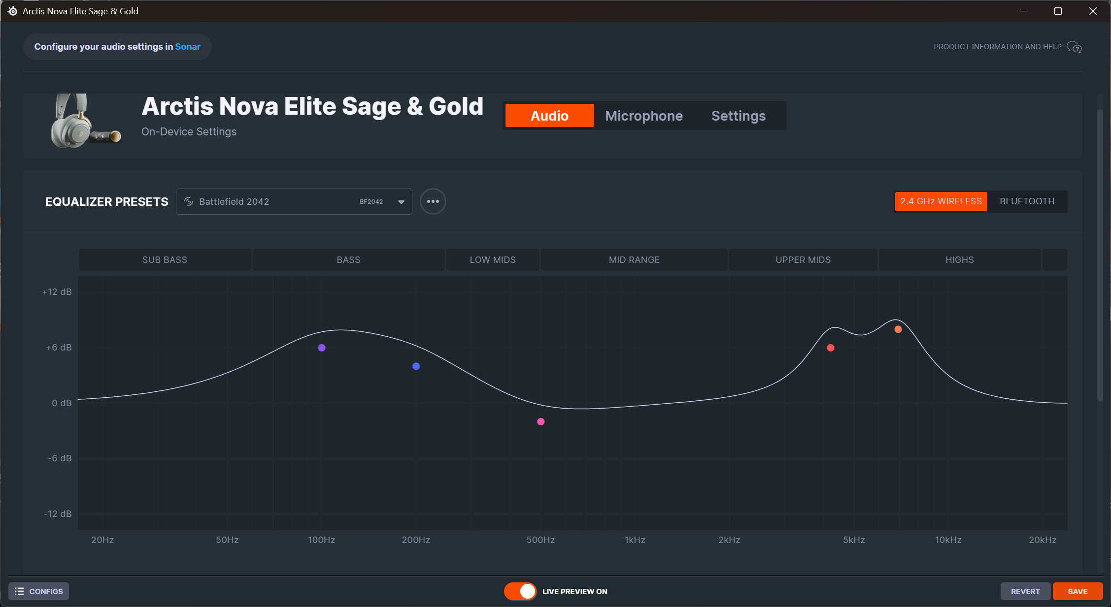 SteelSeries Arctis Nova Elite – Software Screenshots