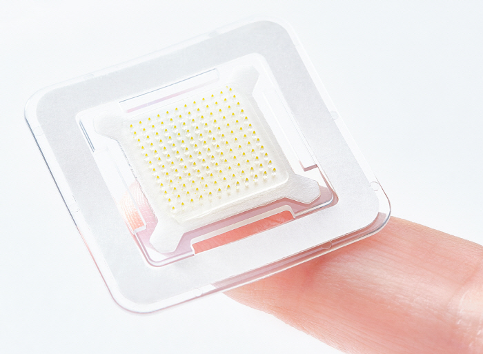 Semaglutide component microneedle patch attached once a week to ...