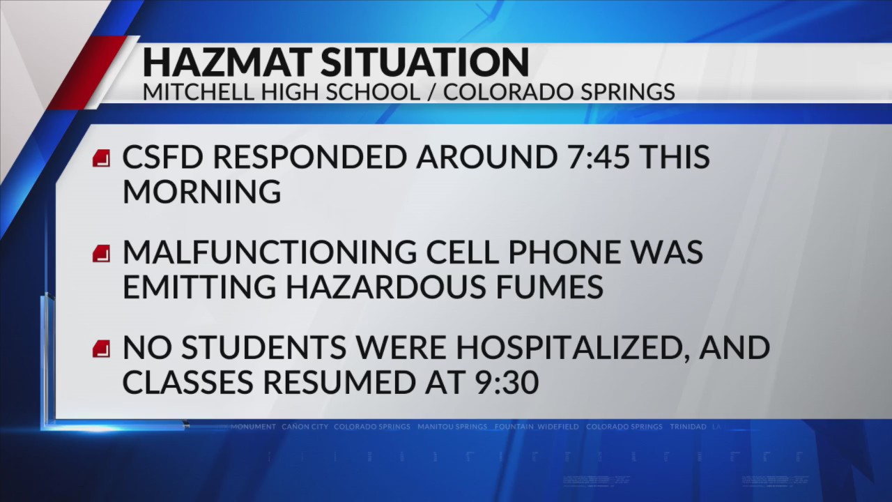 HAZMAT situation at Mitchell caused by smoking cell phone