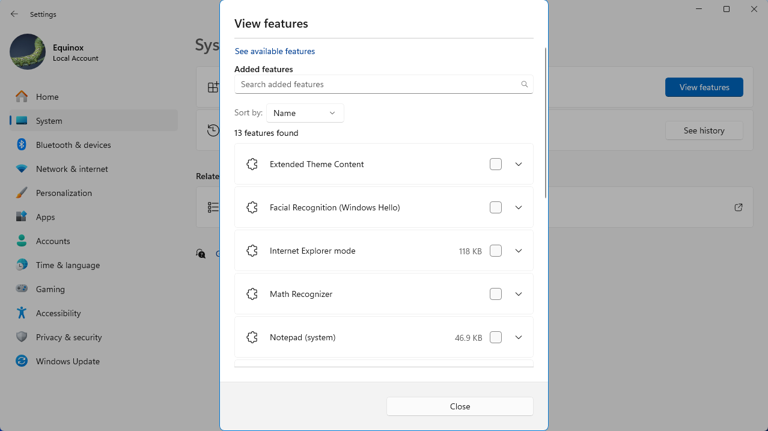How to Install or Remove Optional Features in Windows 11