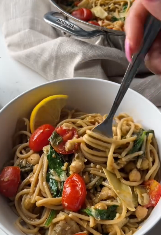 One-Pan Mediterranean Pasta — Healthy Plant-Based Dinner