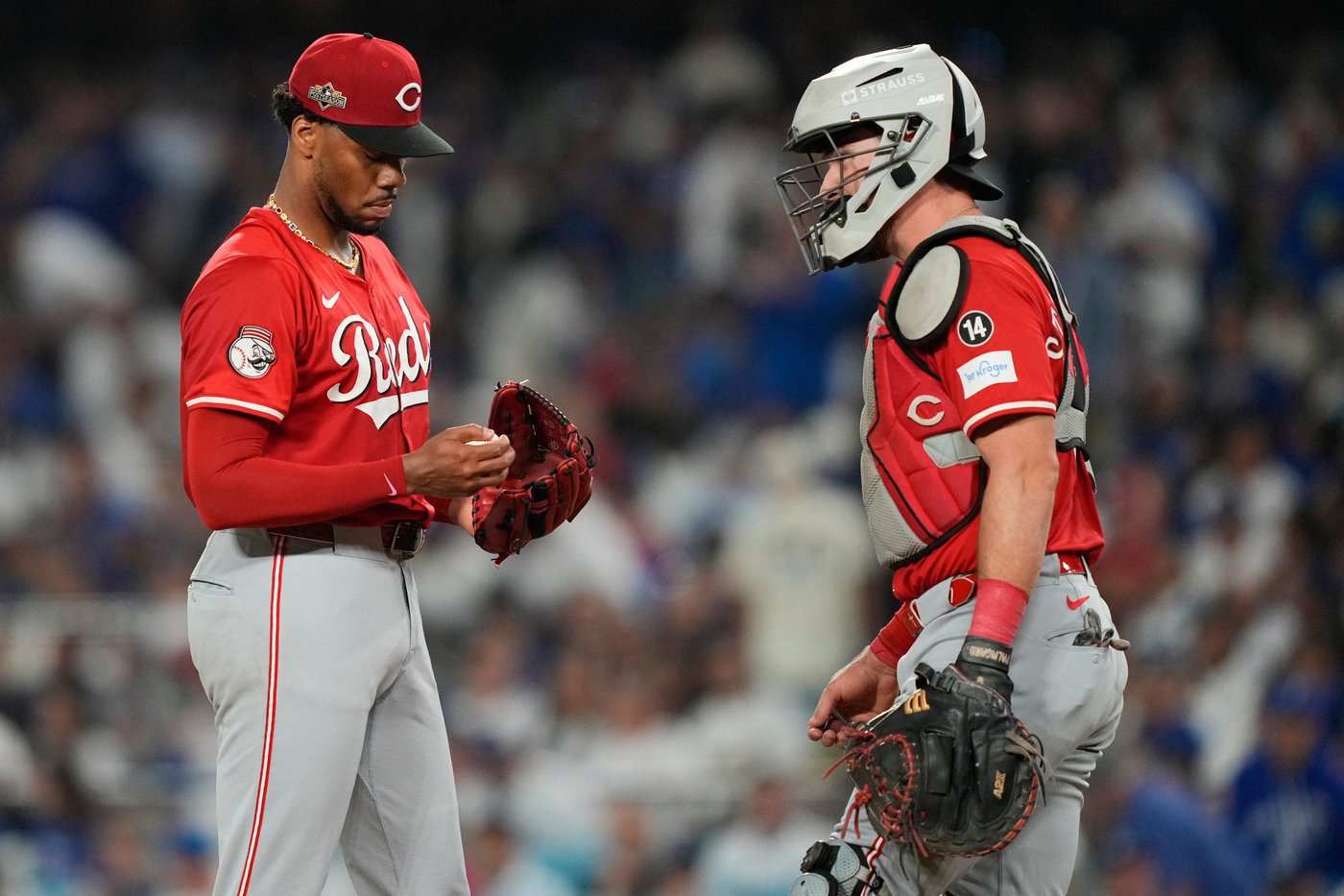 Reds ace Hunter Greene rocked in postseason debut back home in LA