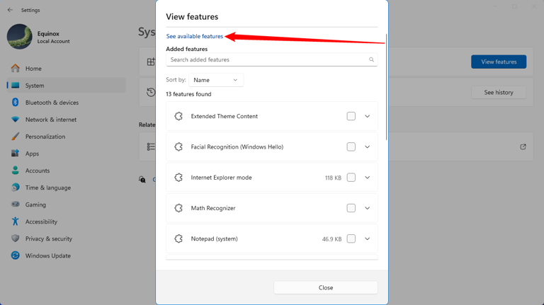 How to Install or Remove Optional Features in Windows 11