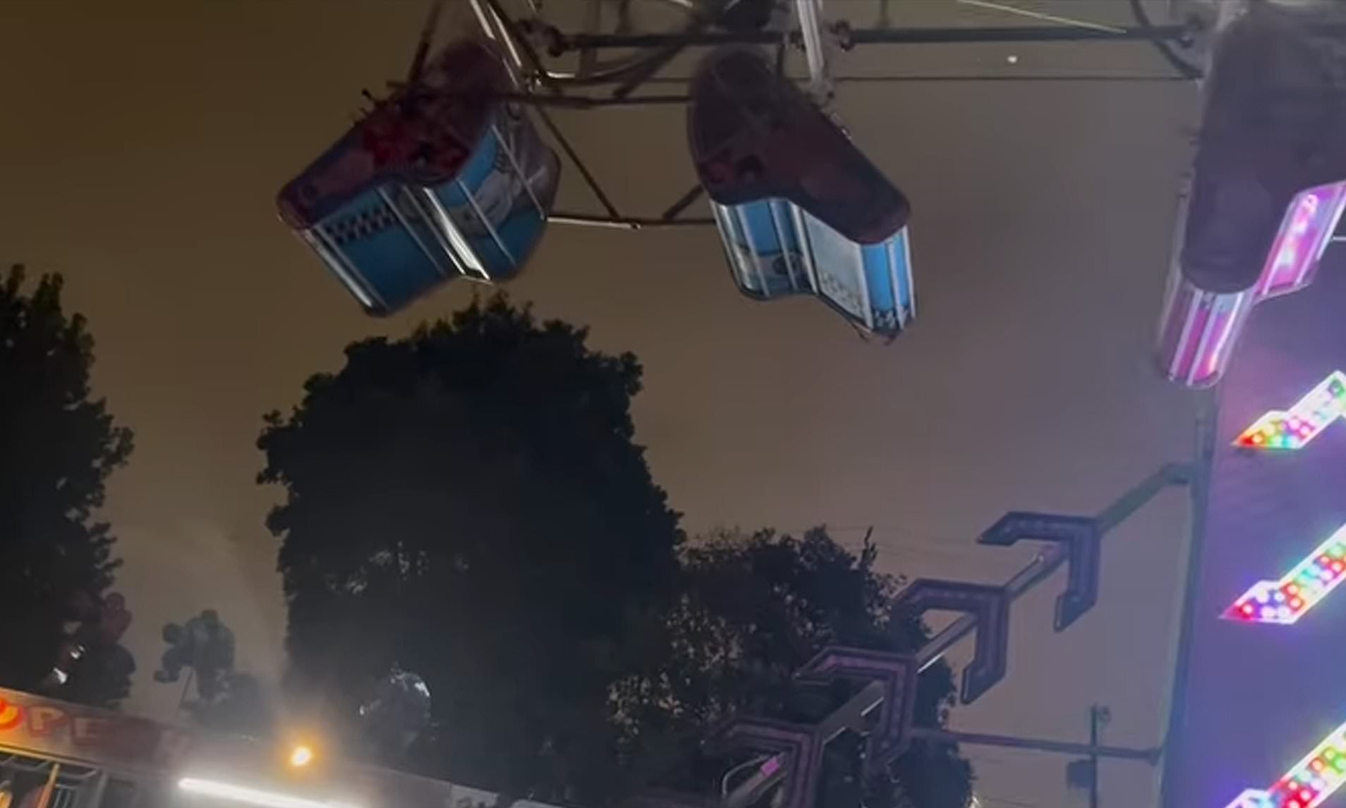 Terrifying moment carnival ride crashes during 'Family Fun Day' at Los ...