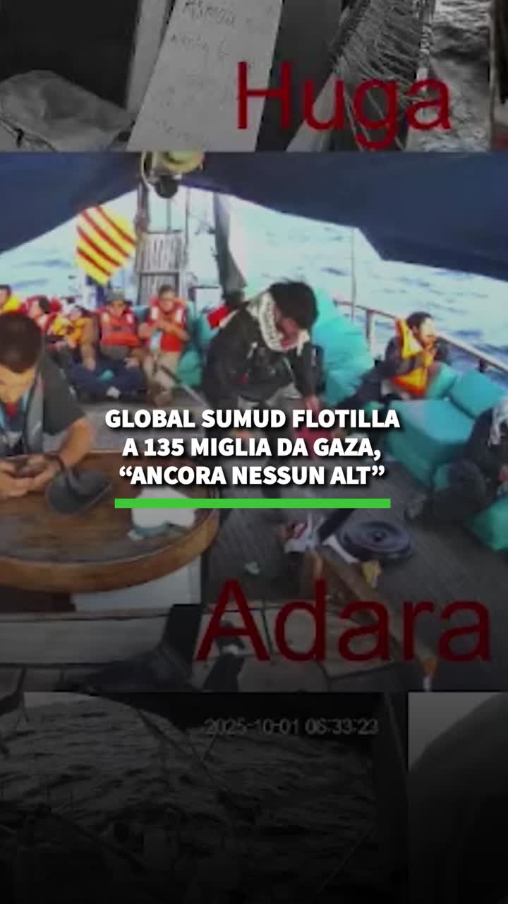 Global Sumud Flotilla a 135 miglia da Gaza, "ancora nessun alt"
