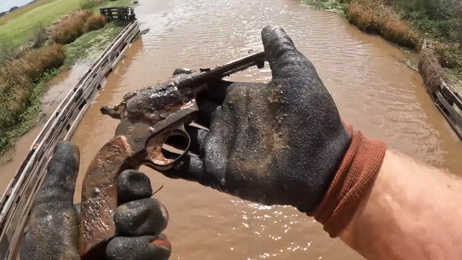 Sketchy Magnet Fishing Find: A BLOODY Gun Pulled From the Water