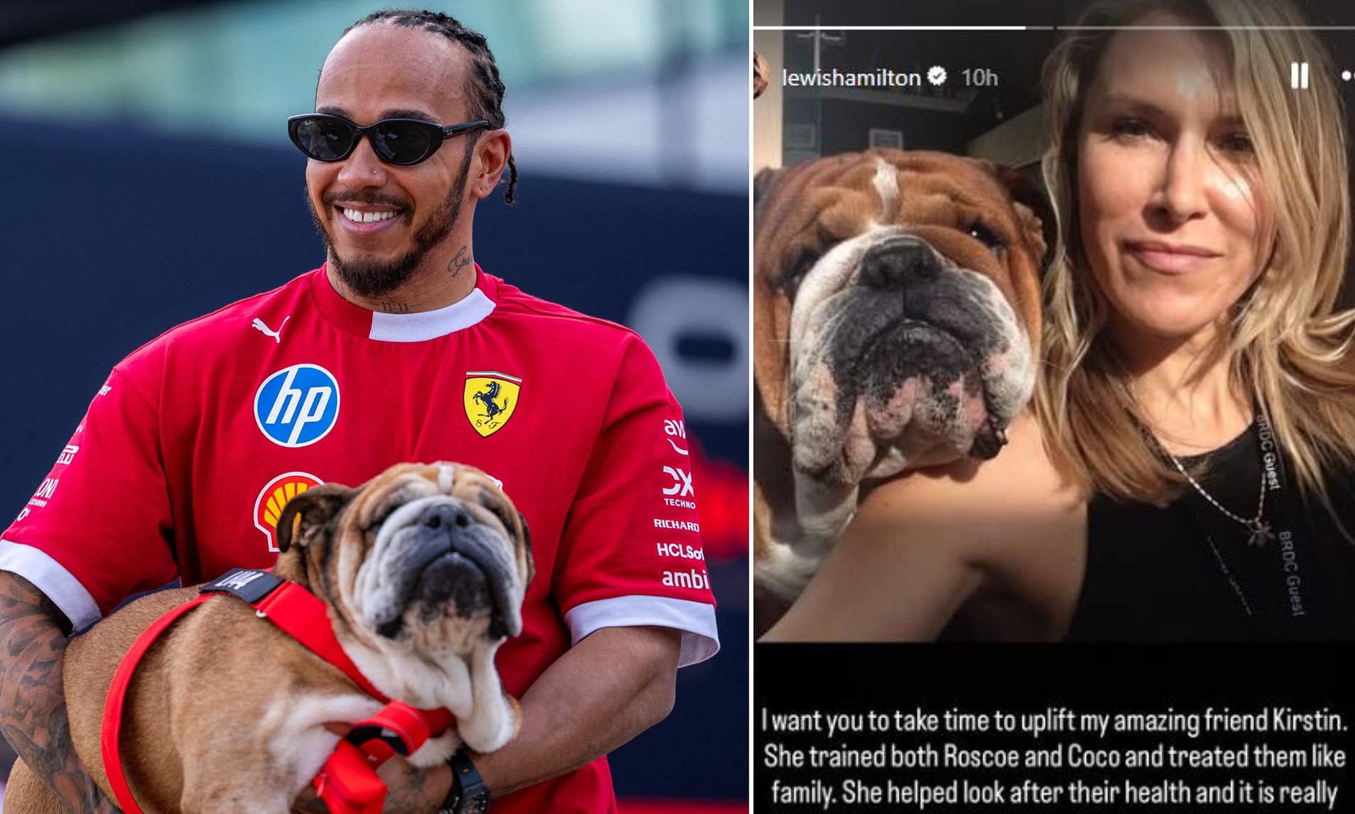 Lewis Hamilton pays tribute to 'amazing friend' who cared for his ...