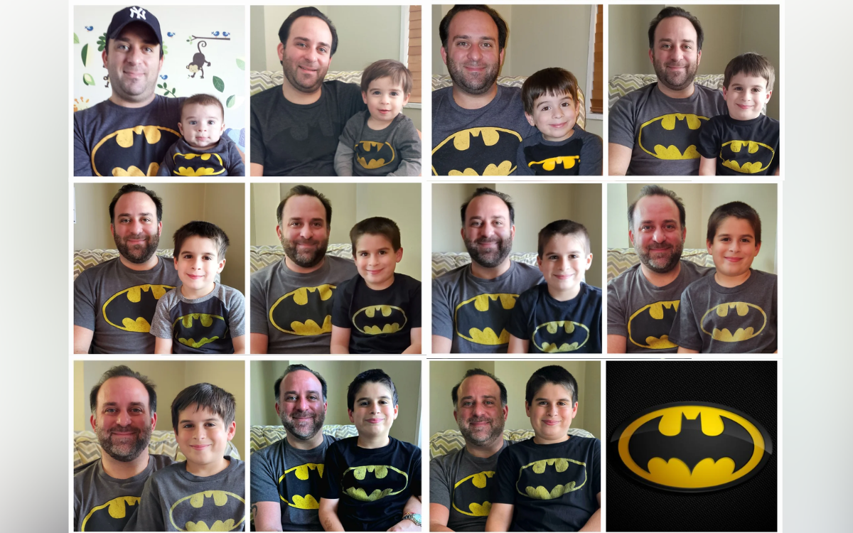 Dad takes Batman photo with baby son—years later has emotional realization