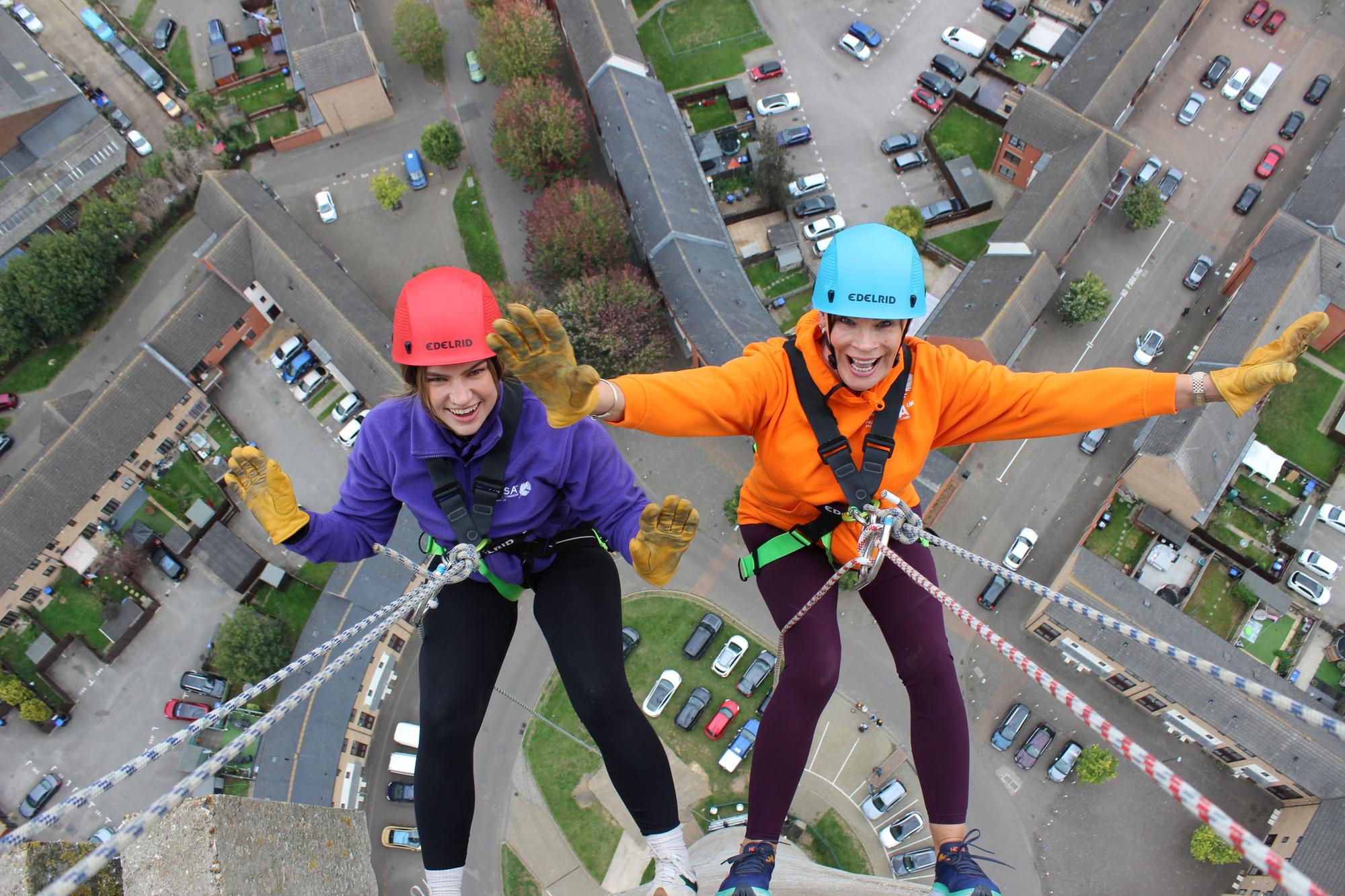 Charity supporters abseil Northampton’s iconic Lift Tower